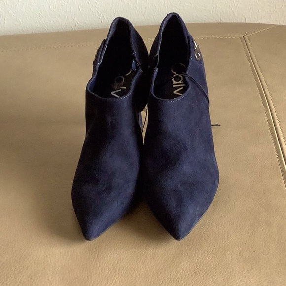 Calvin Klein | Shoes | Calvin Klein Navy Blue Booties | Poshmark
